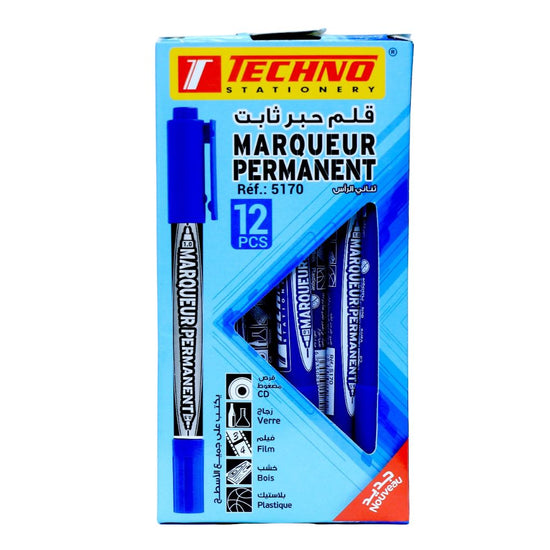Double Sided Permanent Marker Black,Twin Markers (Pack Of 12 Pcs ...