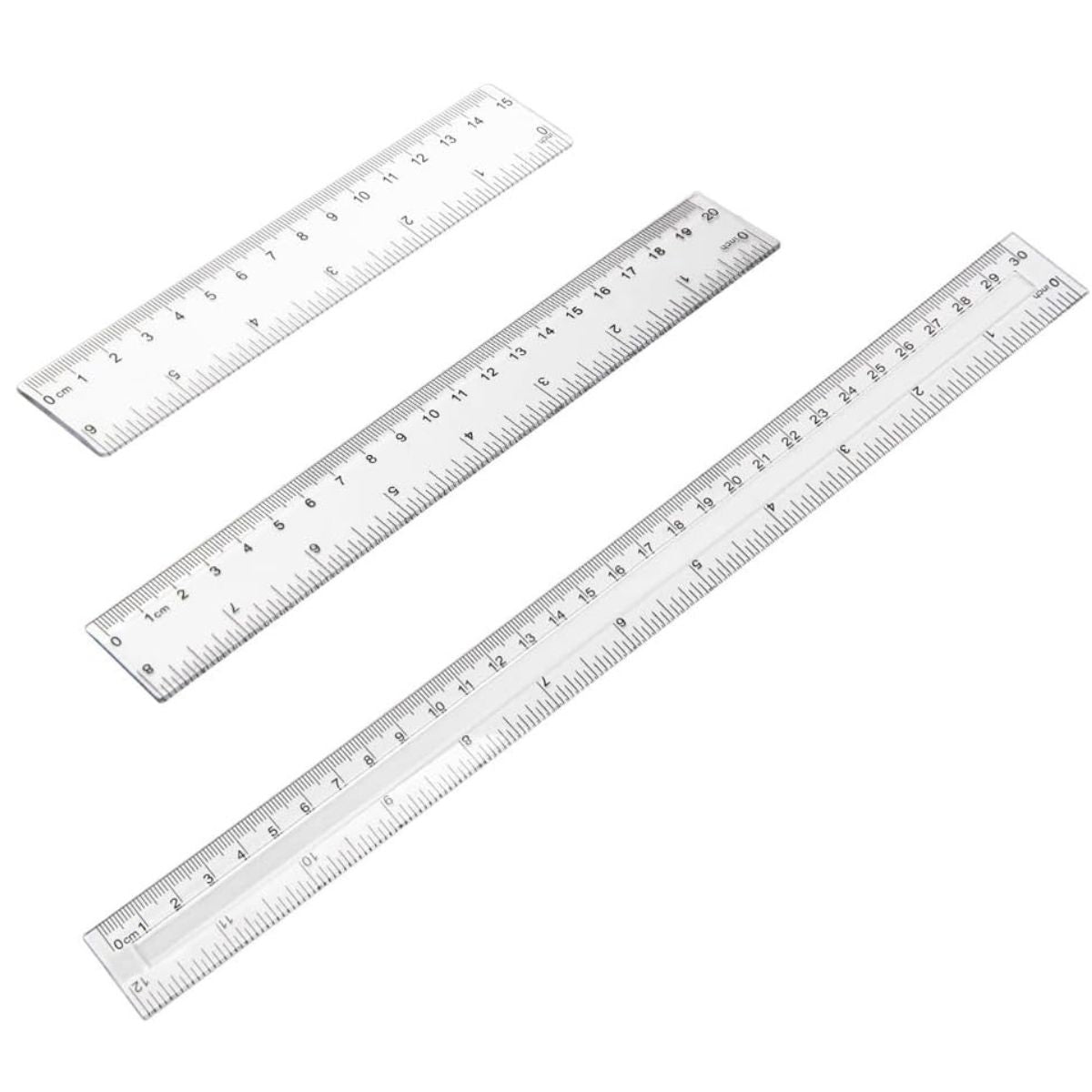 Transparent Scale Rulers for Student School Office 15 cm / 20 cm / 30 ...